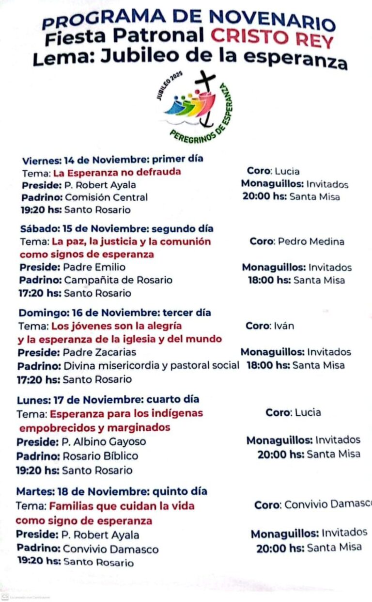 Fiesta Patronal de la Comunidad Cristo Rey - Reflexiona y Reza